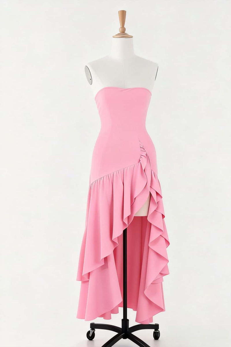 Light Blue Ruffle Fitted Long Dress – Ohmollydress