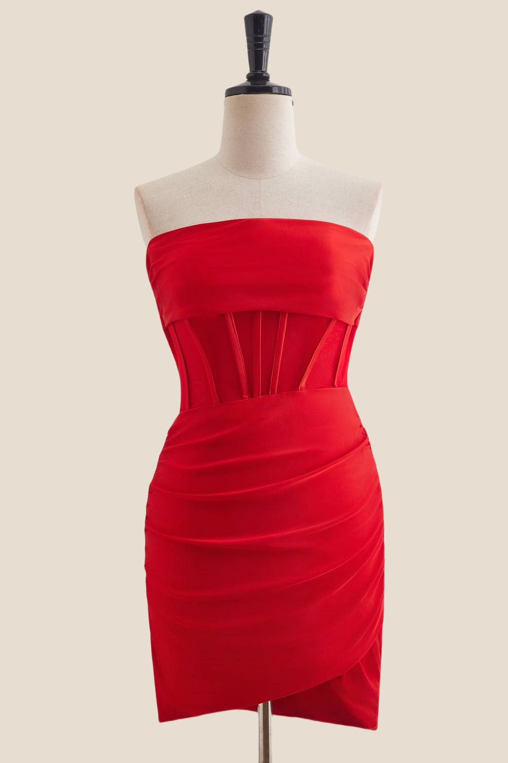 strapless red ruched bodycon short dress $ 122 . 00 $ 122 . 00 on sale ...