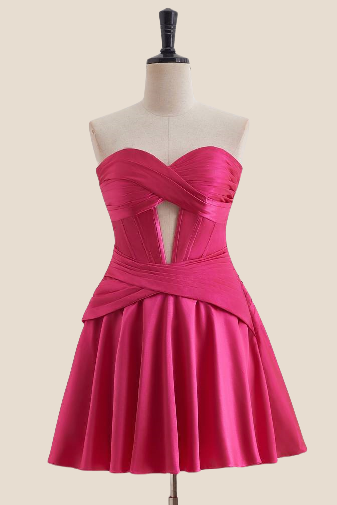 sweetheart hot pink keyhole a line short dress $ 127 . 00 $ 127 . 00 on ...